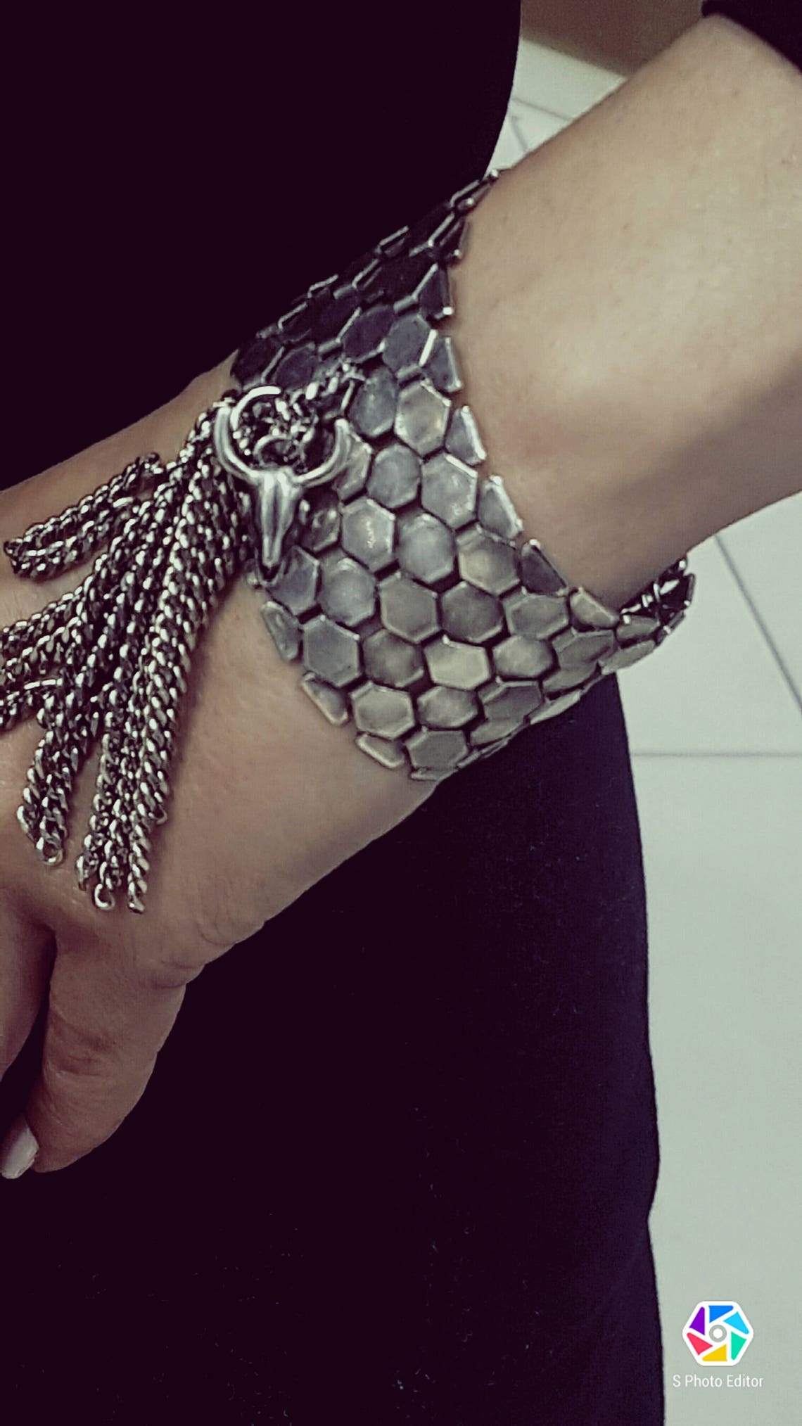 Wide Flat Link Bracelet Chunky Linked Bracelet Oxidized - Etsy