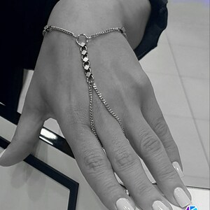 Silver Hand Chain Bracelet | Finger Bracelet | Layering Bracelet ...