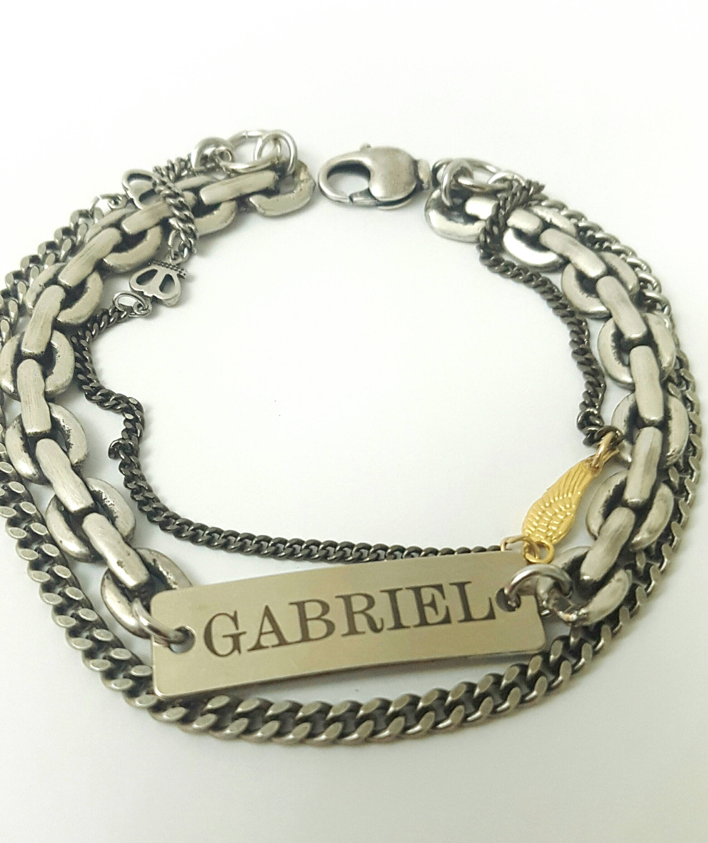 Personalized Silver Bracelet Personalized Chain Bracelet | Etsy