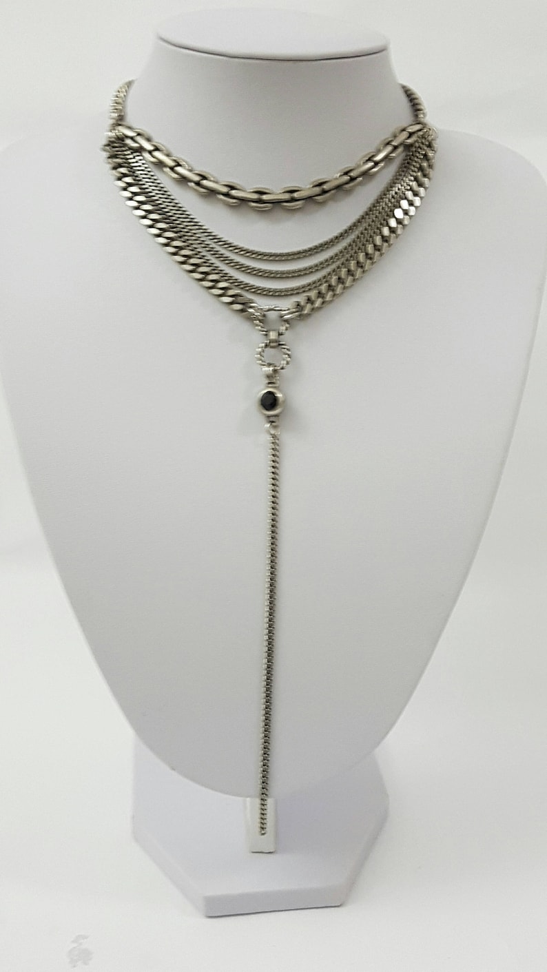 Multi Chain Necklace Multi Strand Necklace Y Lariat | Etsy