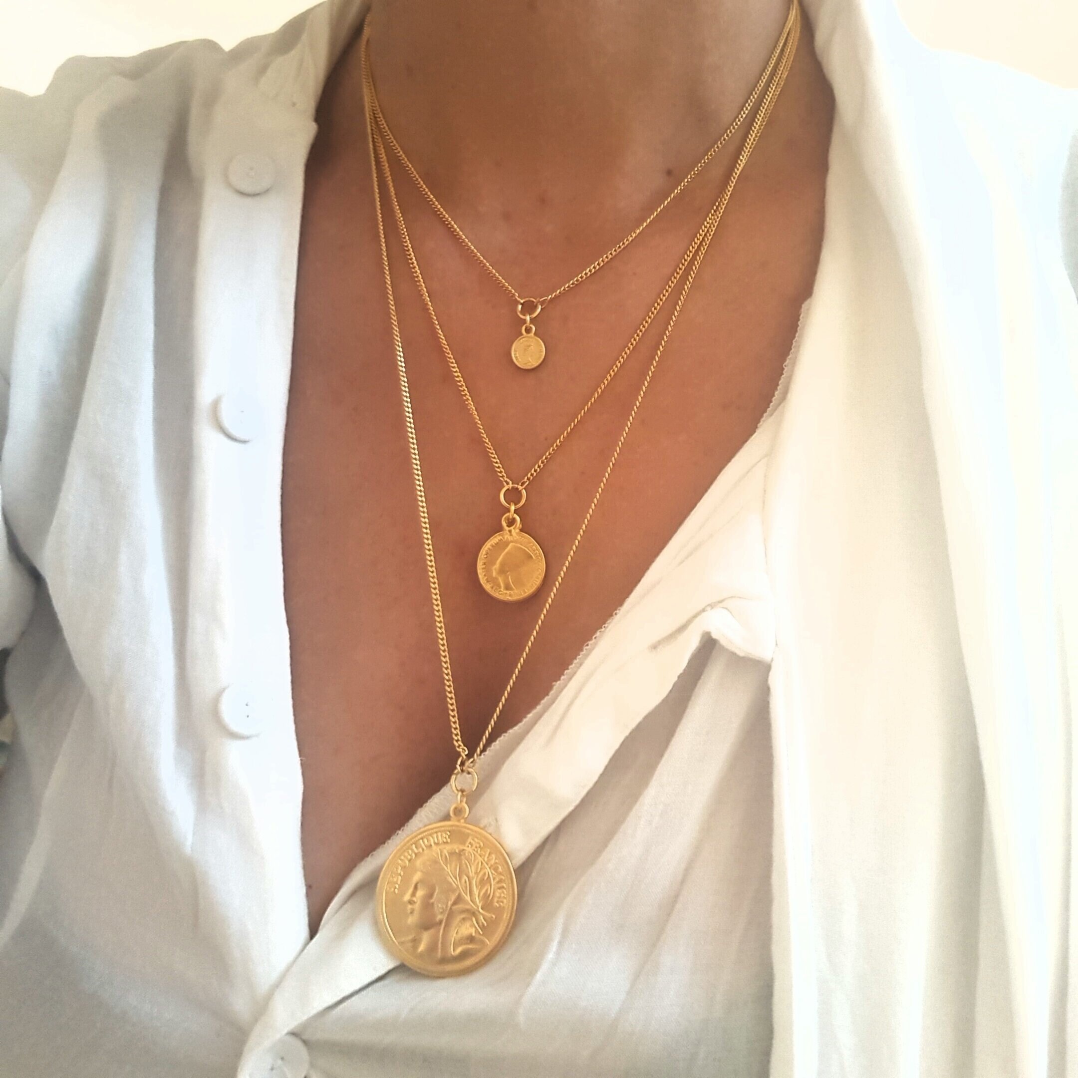 GOLD Medal Necklace Medallion Necklace Layer Coin Necklace - Etsy