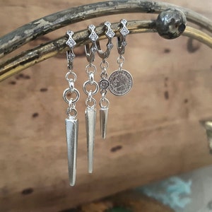 Spike Earrings Drop Spike Pendant Earrings Long Dangle - Etsy