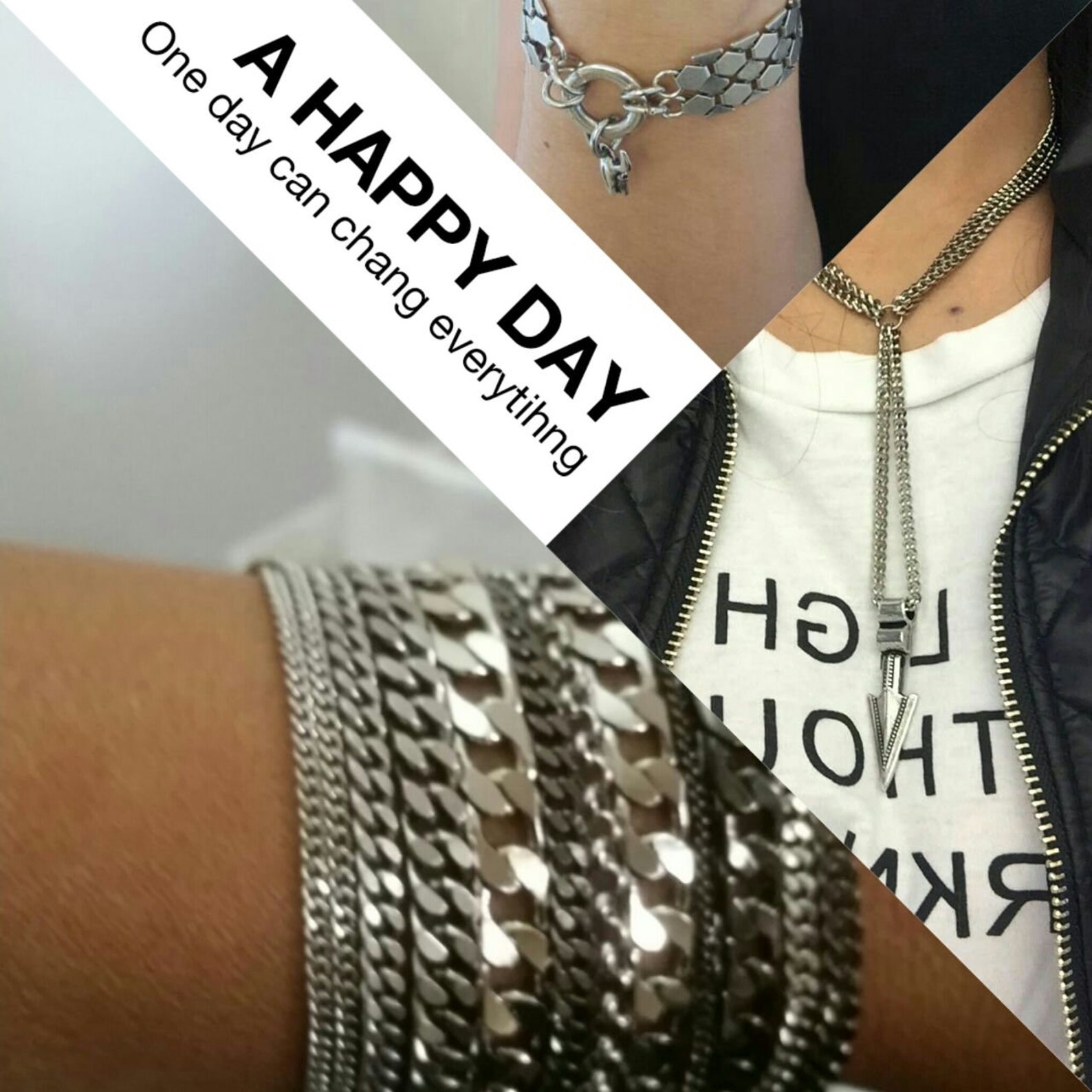 Multi Strand Chains Bracelet Oxidized Silver Bracelet - Etsy