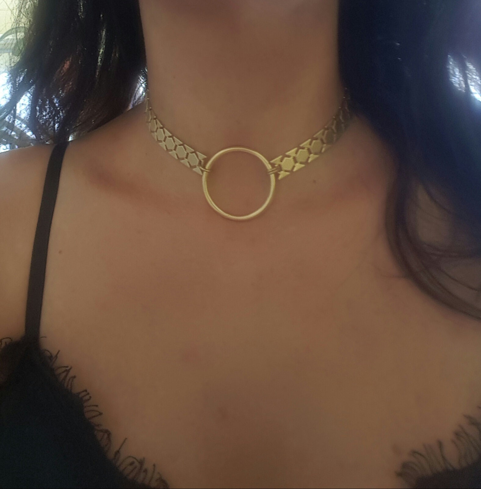 Gold Chunky Necklace Gold Chain Choker O Ring Choker O Ring - Etsy