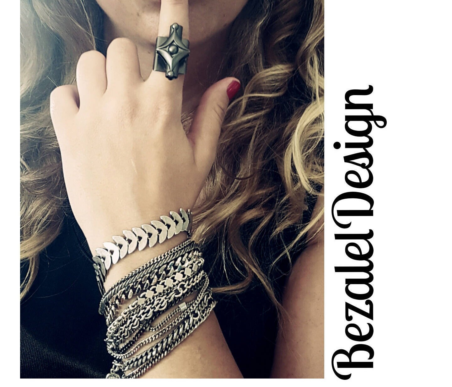 Multi Strand Chains Bracelet Oxidized Silver Bracelet - Etsy