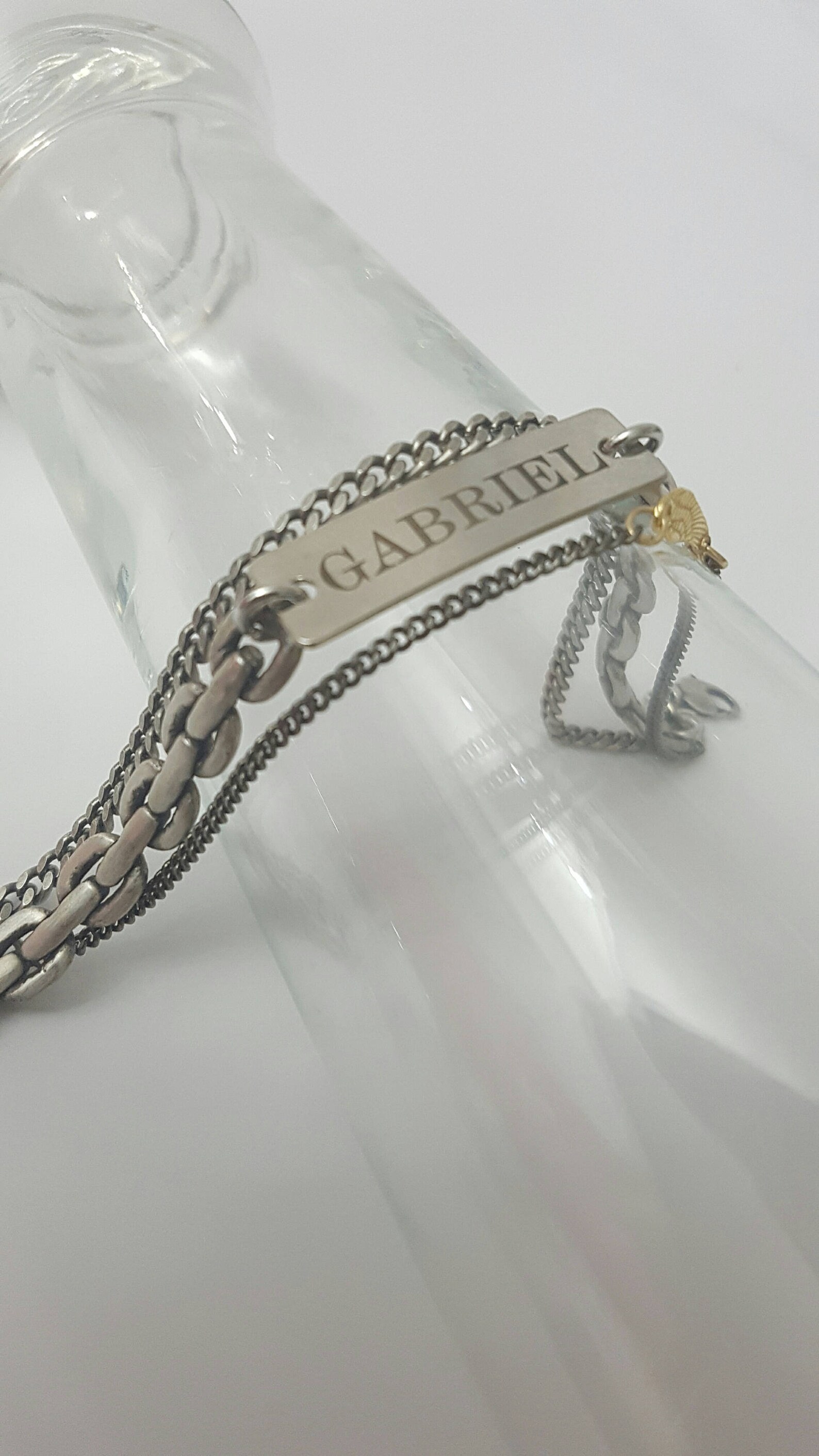 Personalized Silver Bracelet Personalized Chain Bracelet - Etsy Israel