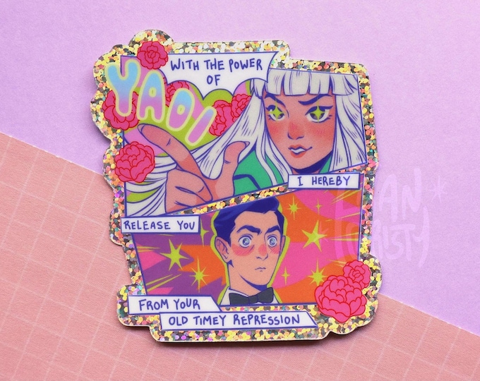 Yaoi Power | Fujoshi Girl - Glitter Vinyl Sticker - Etsy