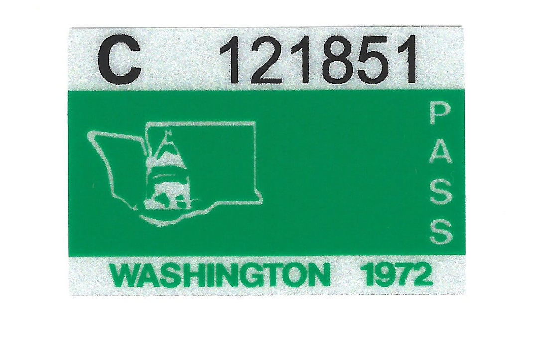 1972 WASHINGTON Vinyl Reflective "year" TAB Stickers for CAR - to Be ...