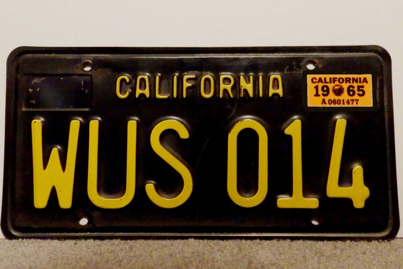 CALIFORNIA 1965 Vinyl Year Tab/tag Sticker - Replica - for Vintage ...