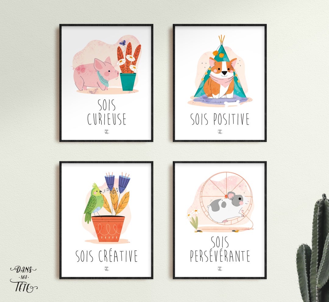 4 Posters to Download sois Positif Illustration, Child, Inspiring ...
