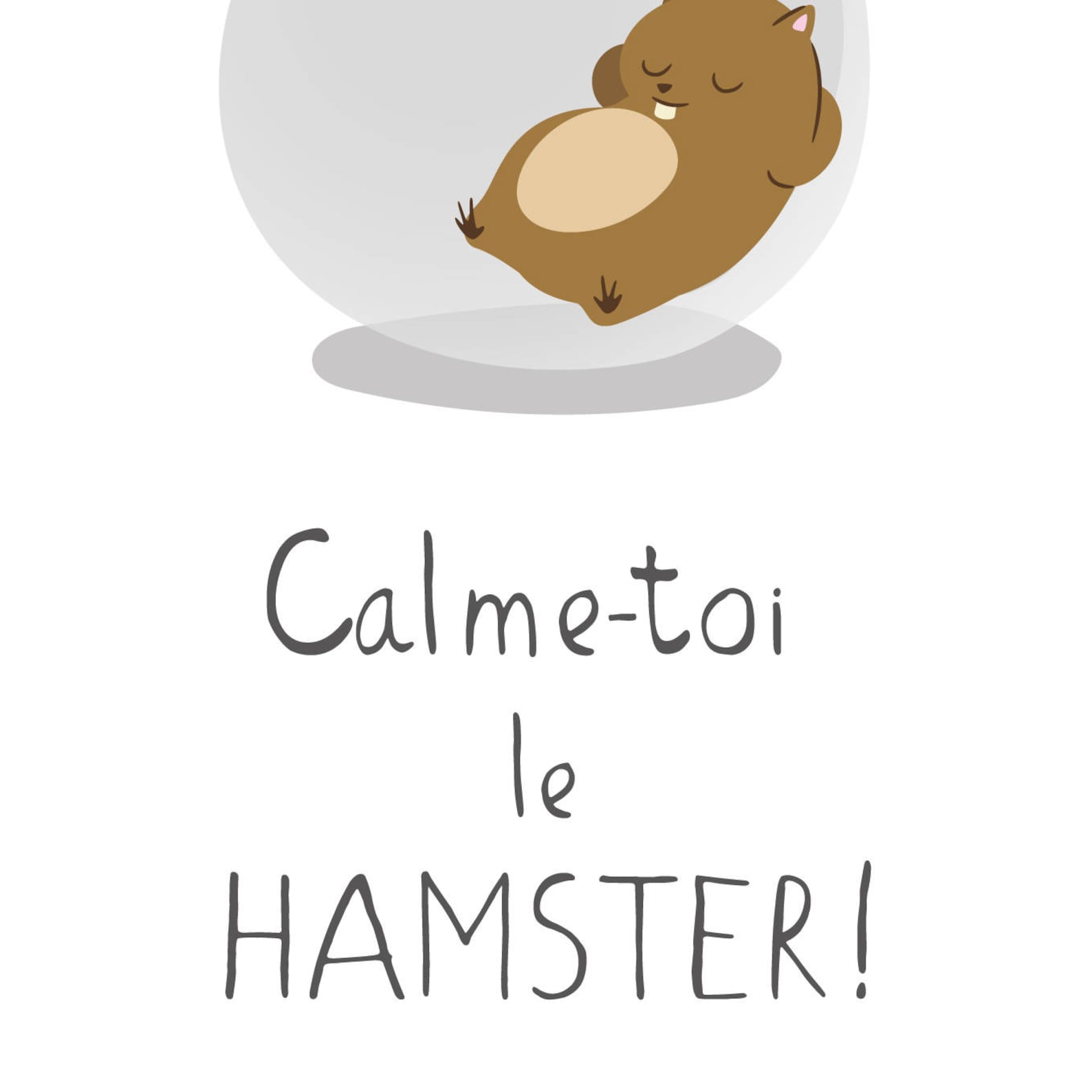 Affiche à télécharger Calme-toi le hamster Citation, illustration ...
