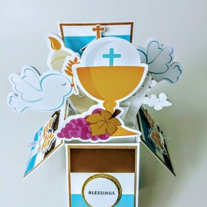 First Communion Card Pop up Card First Communion Boy First - Etsy