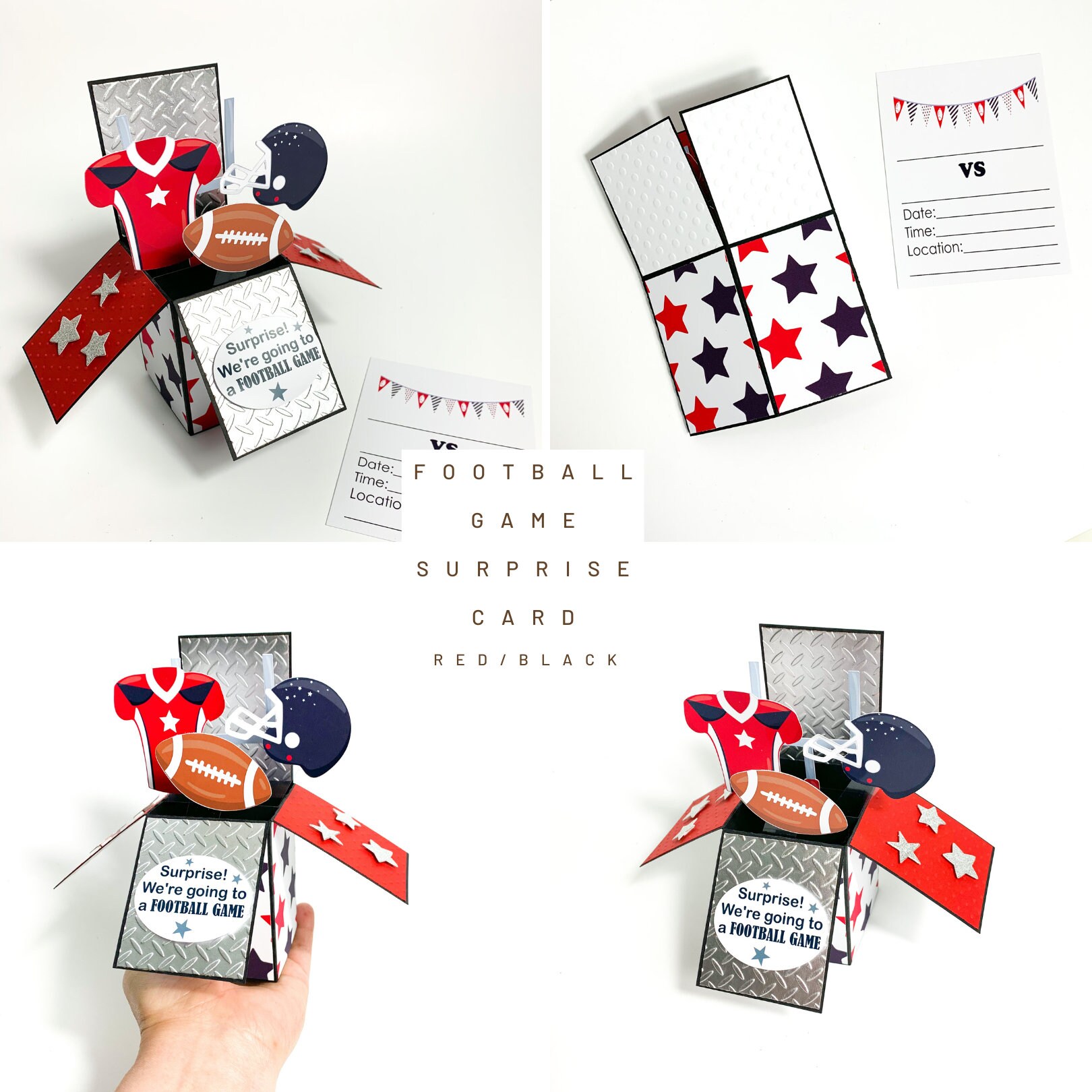 Football Game Surprise Card, Pop up Card Football, Birthday Surprise ...