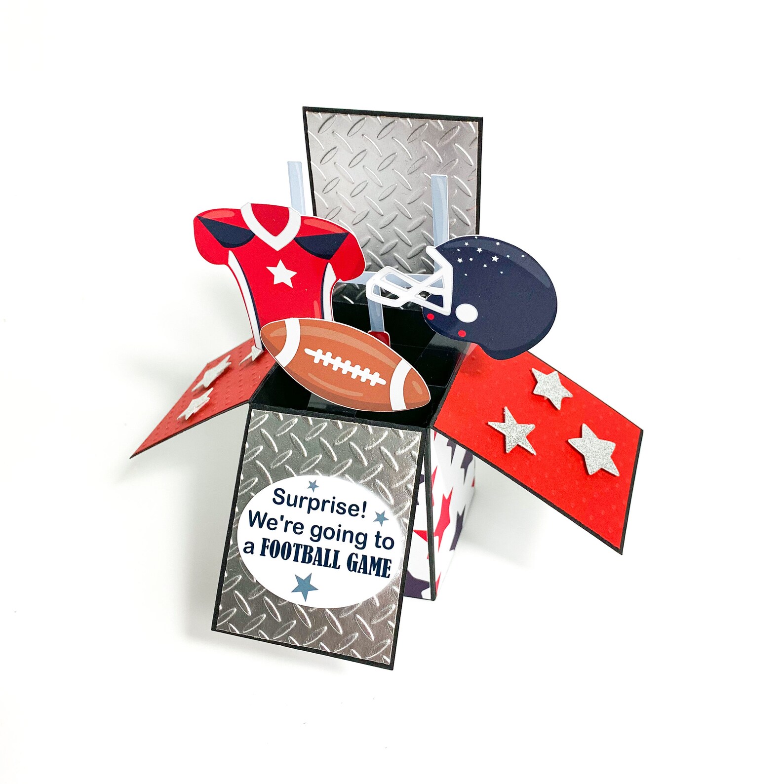 Football Game Surprise Card, Pop up Card Football, Birthday Surprise ...
