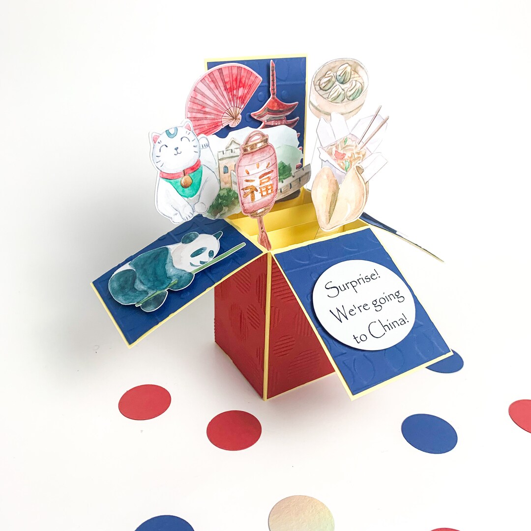 China Surprise Travel Pop up Card, Vacation Surprise Card, Travel ...