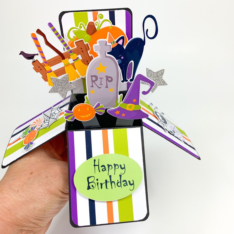 Halloween Birthday Card Pop up Card Children Halloween - Etsy