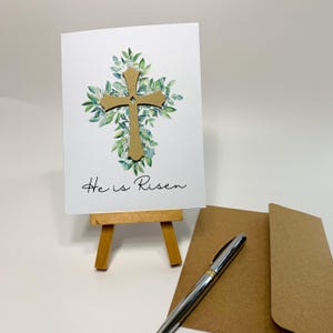 He is Risen Easter Card - Traditional A2 Christian Easter Greeting Card - Religious Spring Card ...