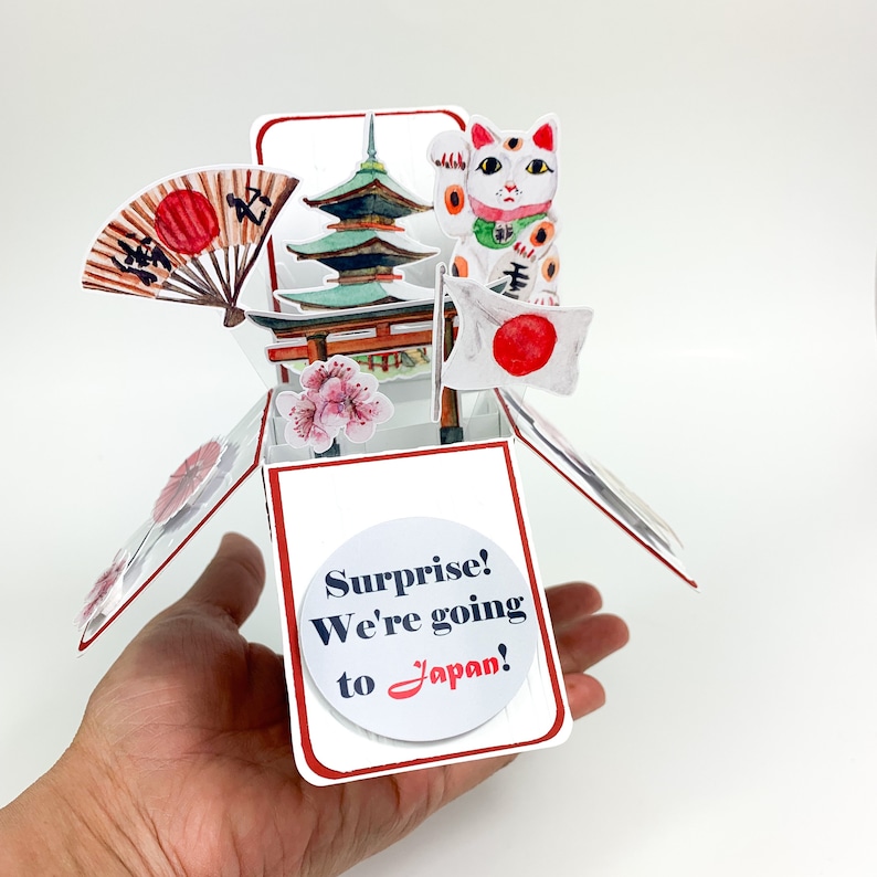 Japan Travel Reveal Pop up Card Pop up Card Japan Travel - Etsy