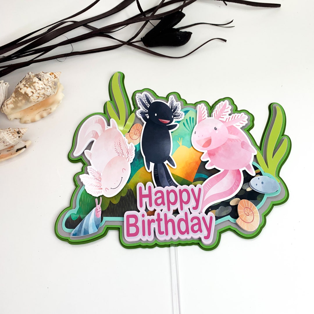 Axolotls Cake Topper, Party Decor Axolotls, Axolotls Lover Cake Decor ...