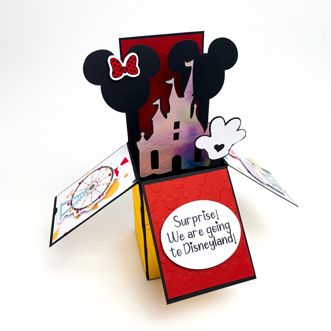 Disneyland Travel Reveal 3D Pop up Card: Amusement Park Surprise - Etsy