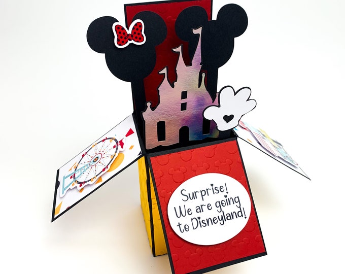Disneyland Travel Reveal 3D Pop up Card: Amusement Park Surprise - Etsy
