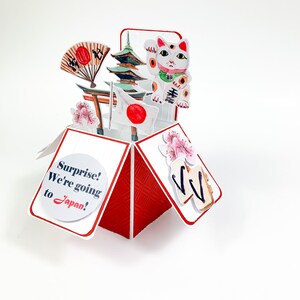 Japan Travel Reveal Pop up Card, Pop up Card Japan, Travel Reveal Card ...