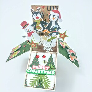 Snowman Card Pinguin Card Christmas Pop up Card Christmas - Etsy