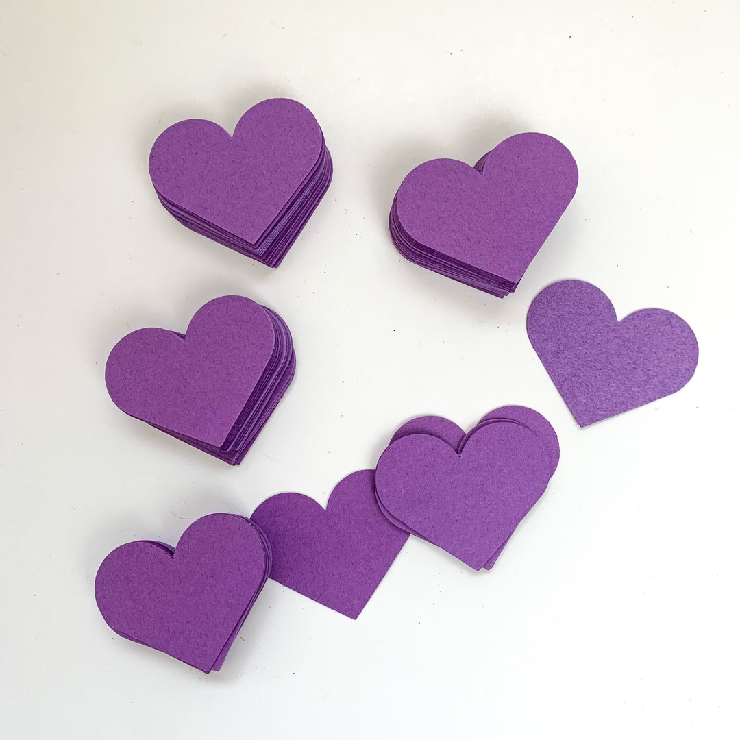 Purple Cardstock Hearts: Scrapbooking & Party Confetti (100 Pc) - Etsy