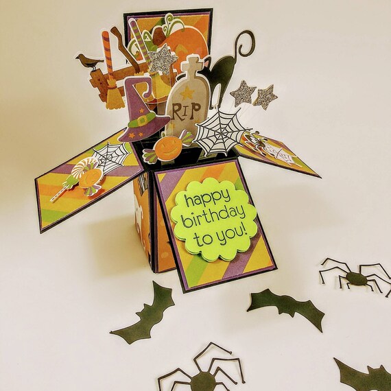 Halloween Birthday Card Pop up Card Children Halloween | Etsy