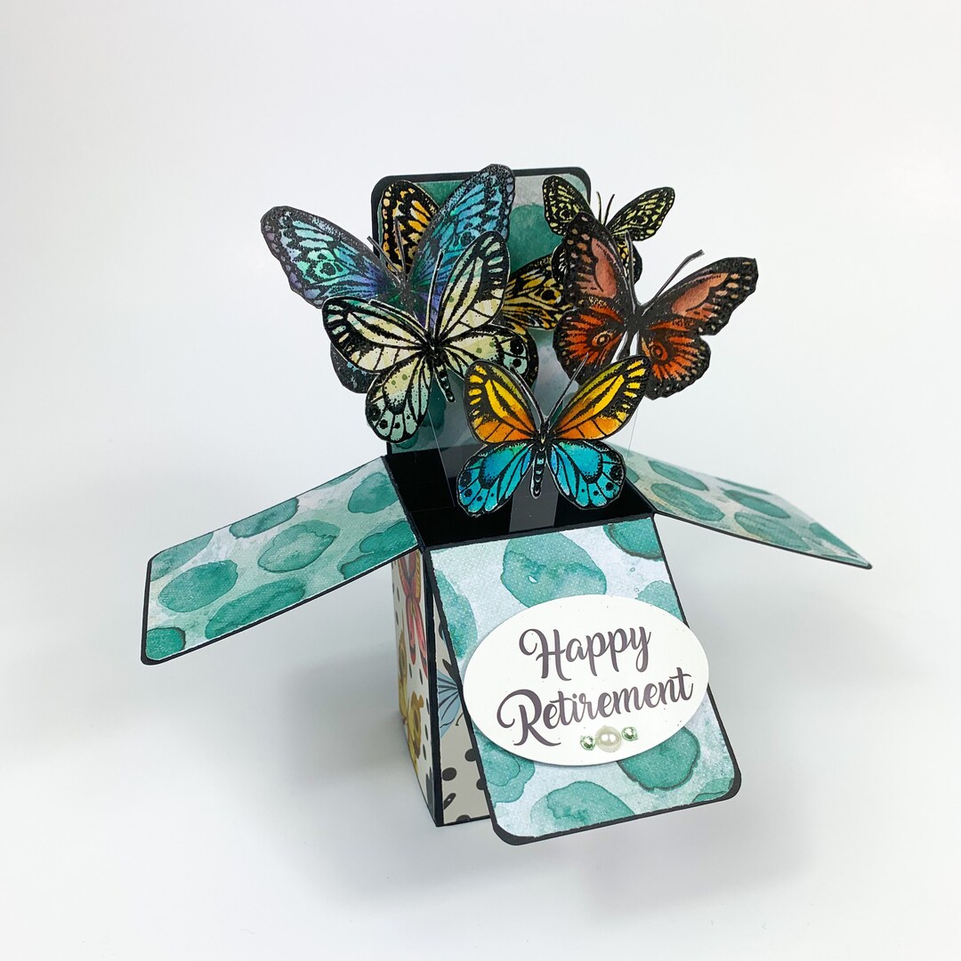 Happy Retirement Pop up Card Butterflies Card Best Friend - Etsy
