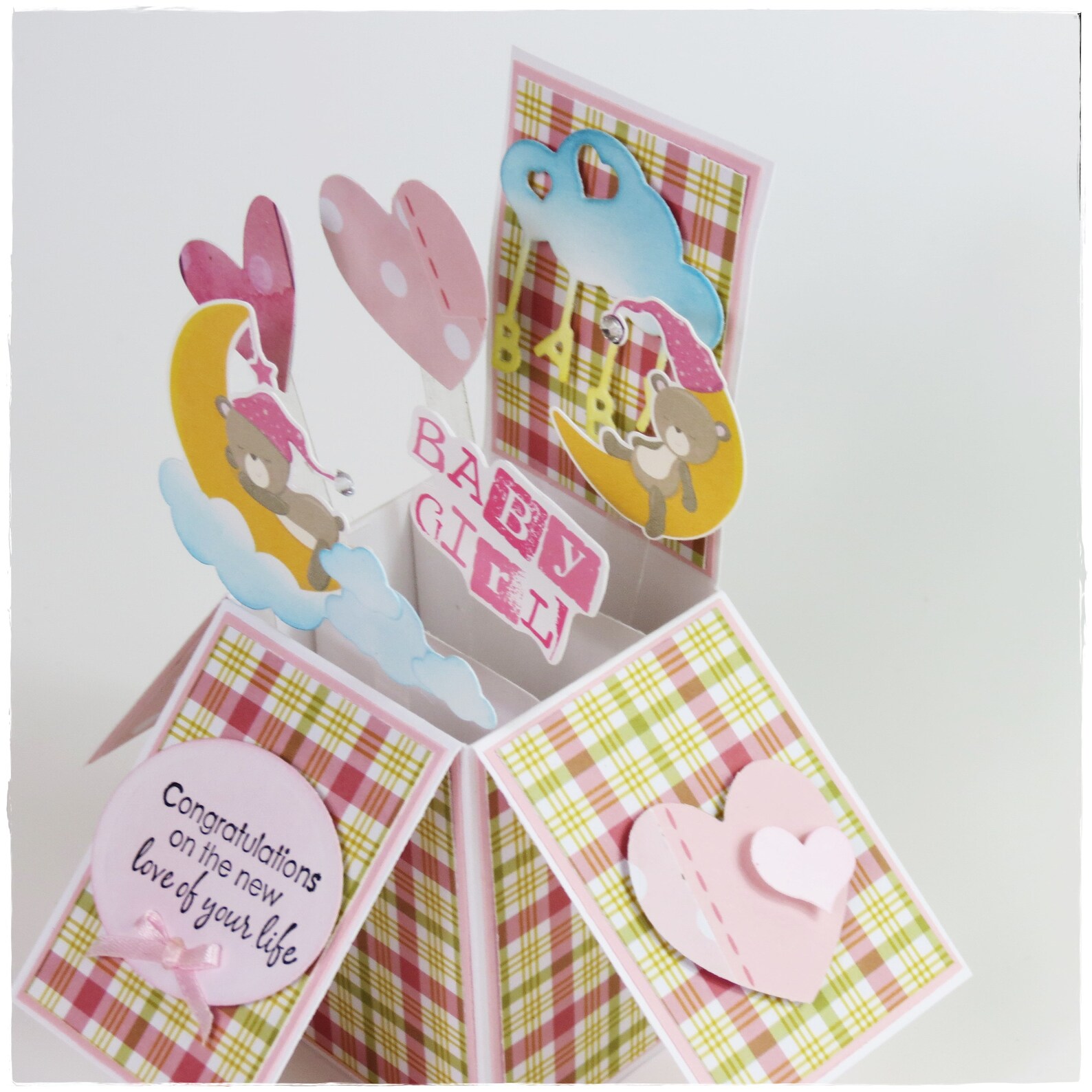 Baby Girl Pop up Card Card in a Box Baby Girl Card Box - Etsy