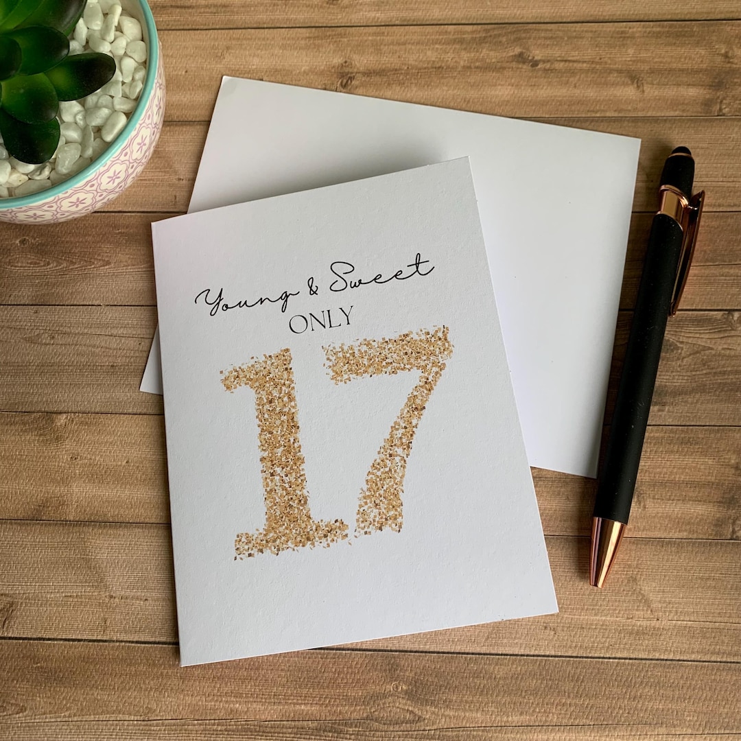 17th Birthday Card, Birthday Card for Girl, Teenager Birthday Card ...