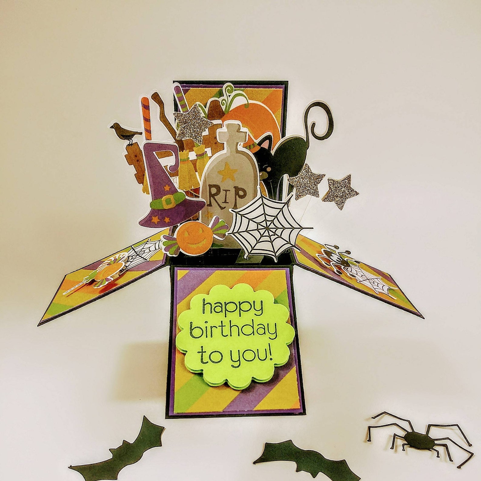 Halloween Birthday Card Pop up Card Children Halloween | Etsy