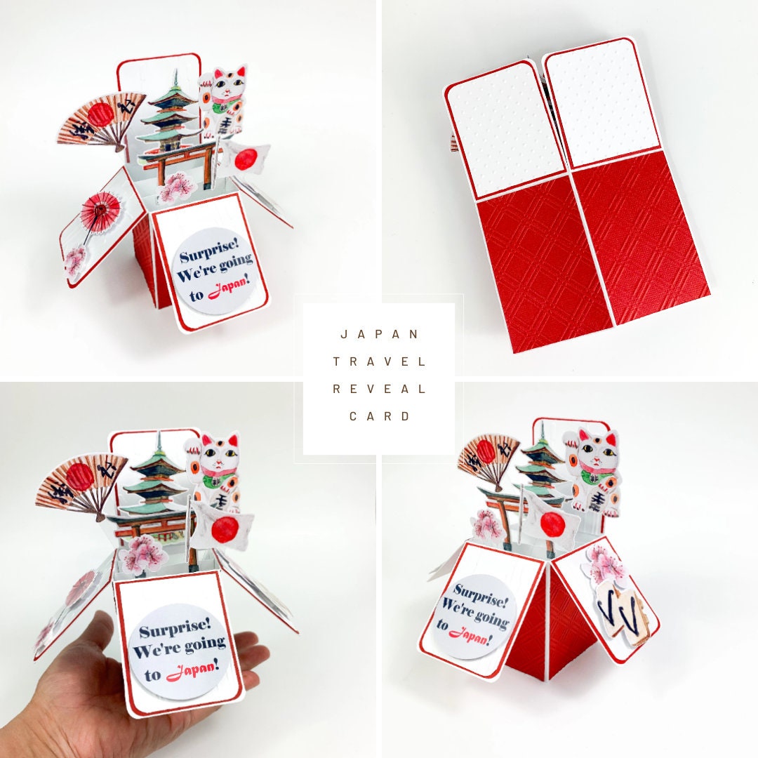 Japan Travel Reveal Pop up Card, Pop up Card Japan, Travel Reveal Card ...