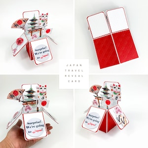 Japan Travel Reveal Pop up Card, Pop up Card Japan, Travel Reveal Card ...