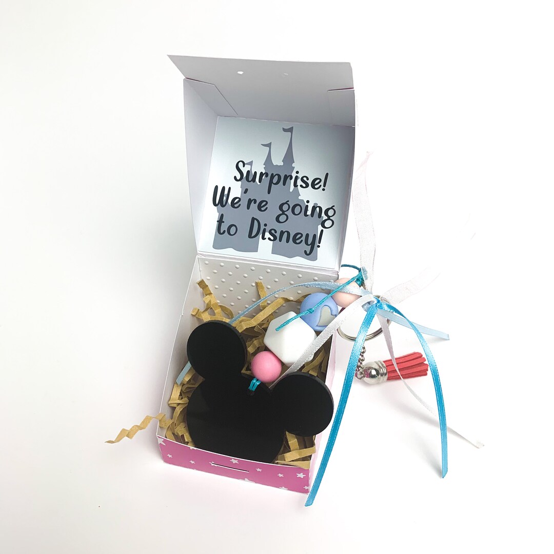 Mickey Travel Reveal Announcement With Keychain, Vacation Reveal Box ...