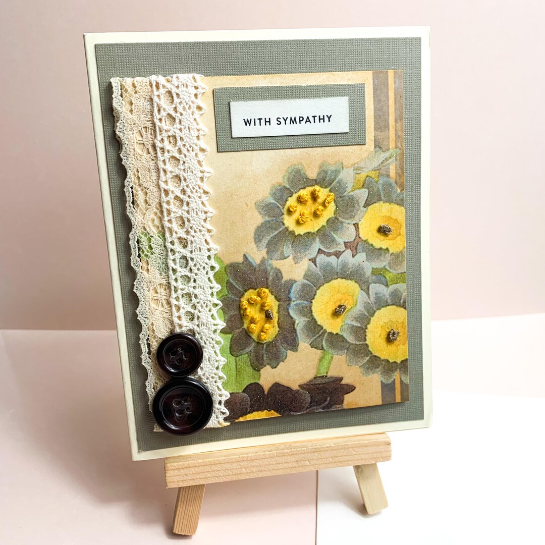 Sympathy Card – With Sympathy Floral Design | Embroidered Card ...