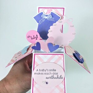 Baby Girl Pop up Card Card in a Box Baby Girl Card Box - Etsy
