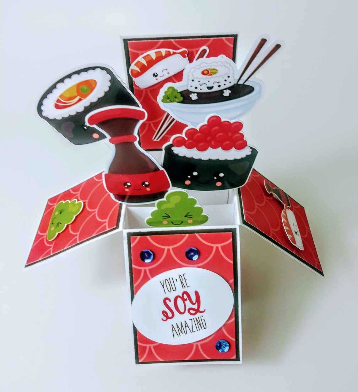 Sushi Lovers Pop up Card Sushi Card Kawaii Sushi Card Card - Etsy