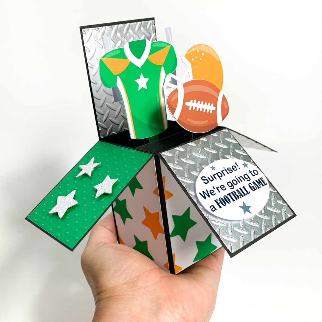 Football Game Surprise Card, Pop up Card Football, Birthday Surprise ...