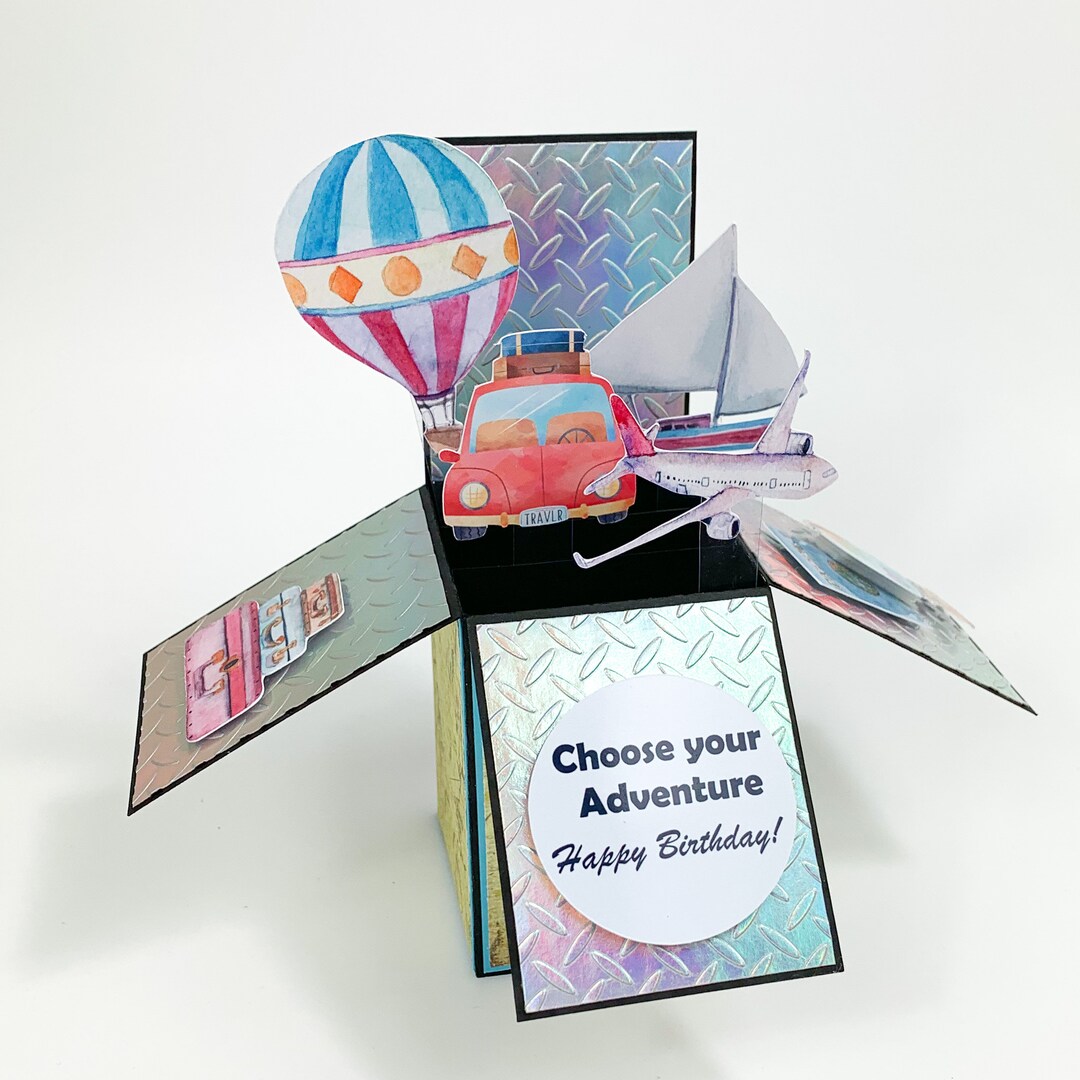 Travel Reveal Card, Choose Your Adventure Card, Birthday Card, Travel ...