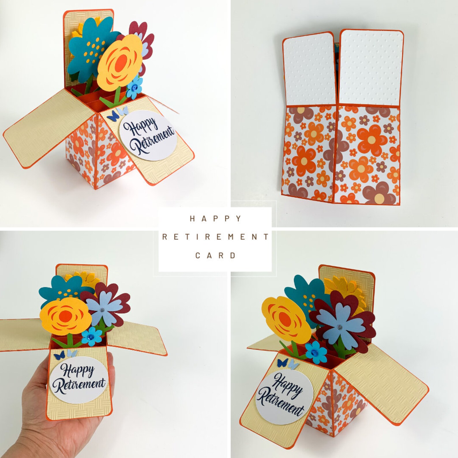 Happy Retirement Pop up Card: Handmade Floral Gift - Etsy