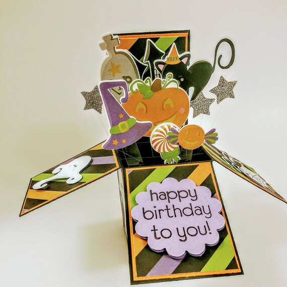 Halloween Birthday Card Halloween Pop up Card Card for - Etsy