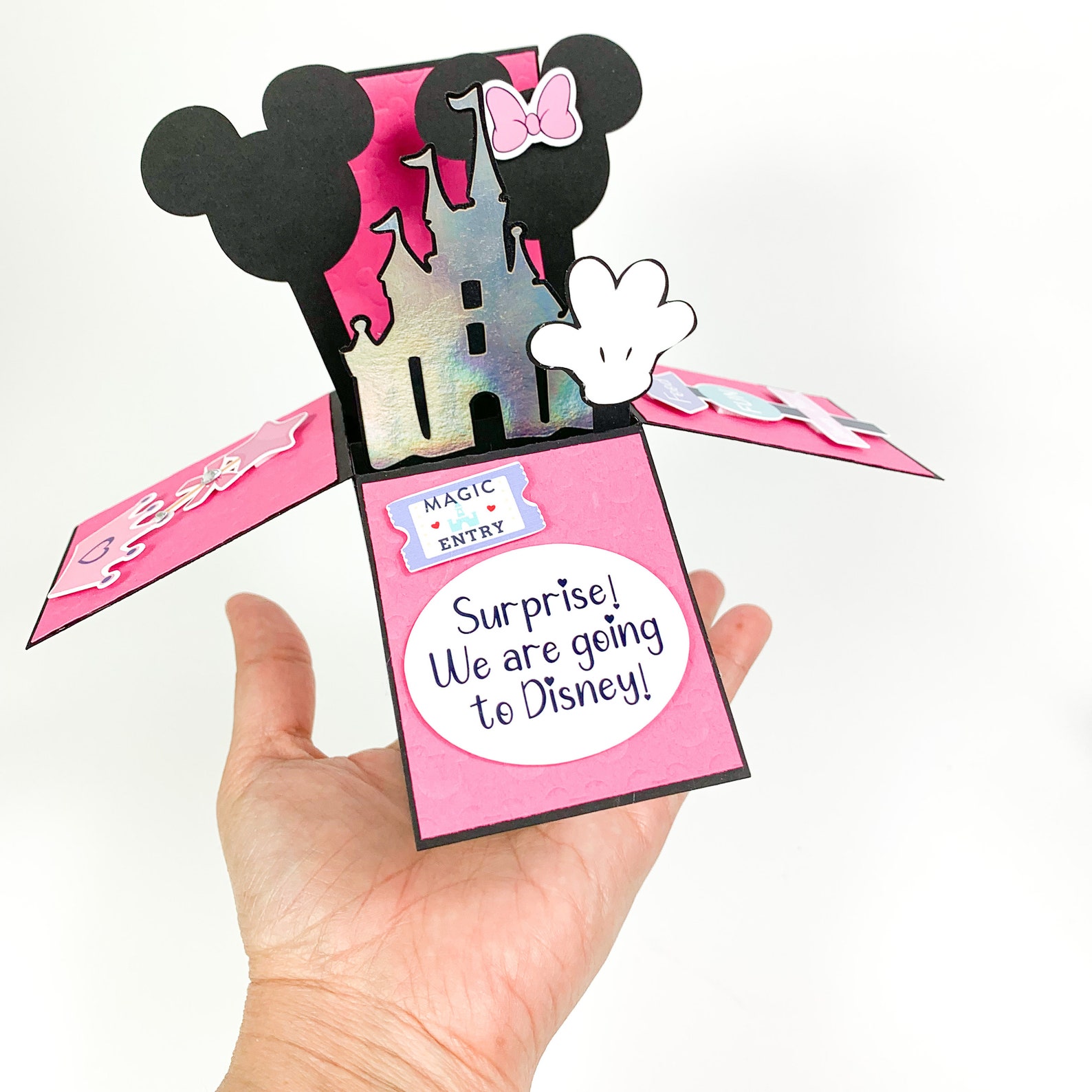 Vacation Reveal Card 3D Card Live the Magic Travel Surprise - Etsy