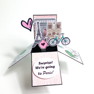 Paris Travel Pop up Card: Surprise Trip Reveal - Etsy