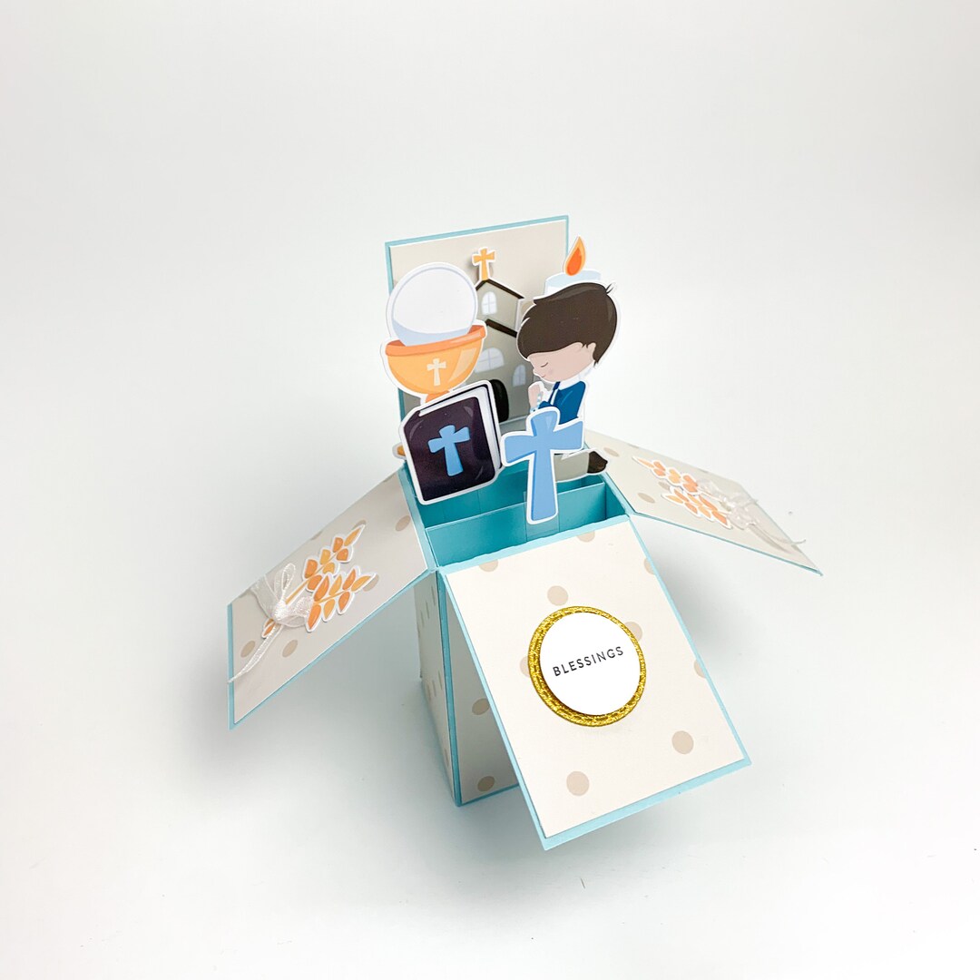 Boy's First Communion Pop up Card: Blessings Keepsake - Etsy