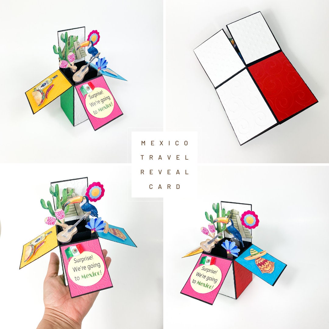 Mexico Travel Reveal Card 3D Card Mexico Mexico Surprise - Etsy