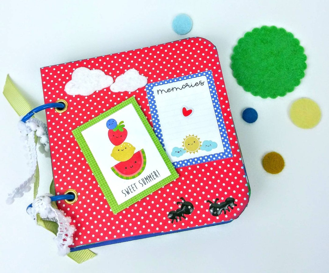 Mini Photo Album, Summer Album, Premade Scrapbook, Instax Pictures ...