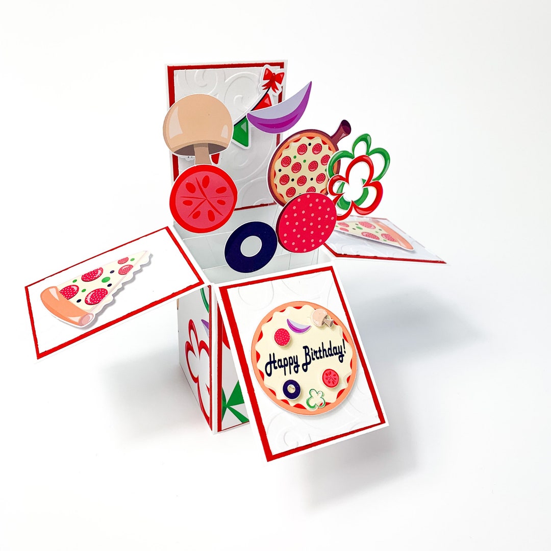 Pizza Birthday Card Pizza Lovers Card Pop up Card Pizza - Etsy