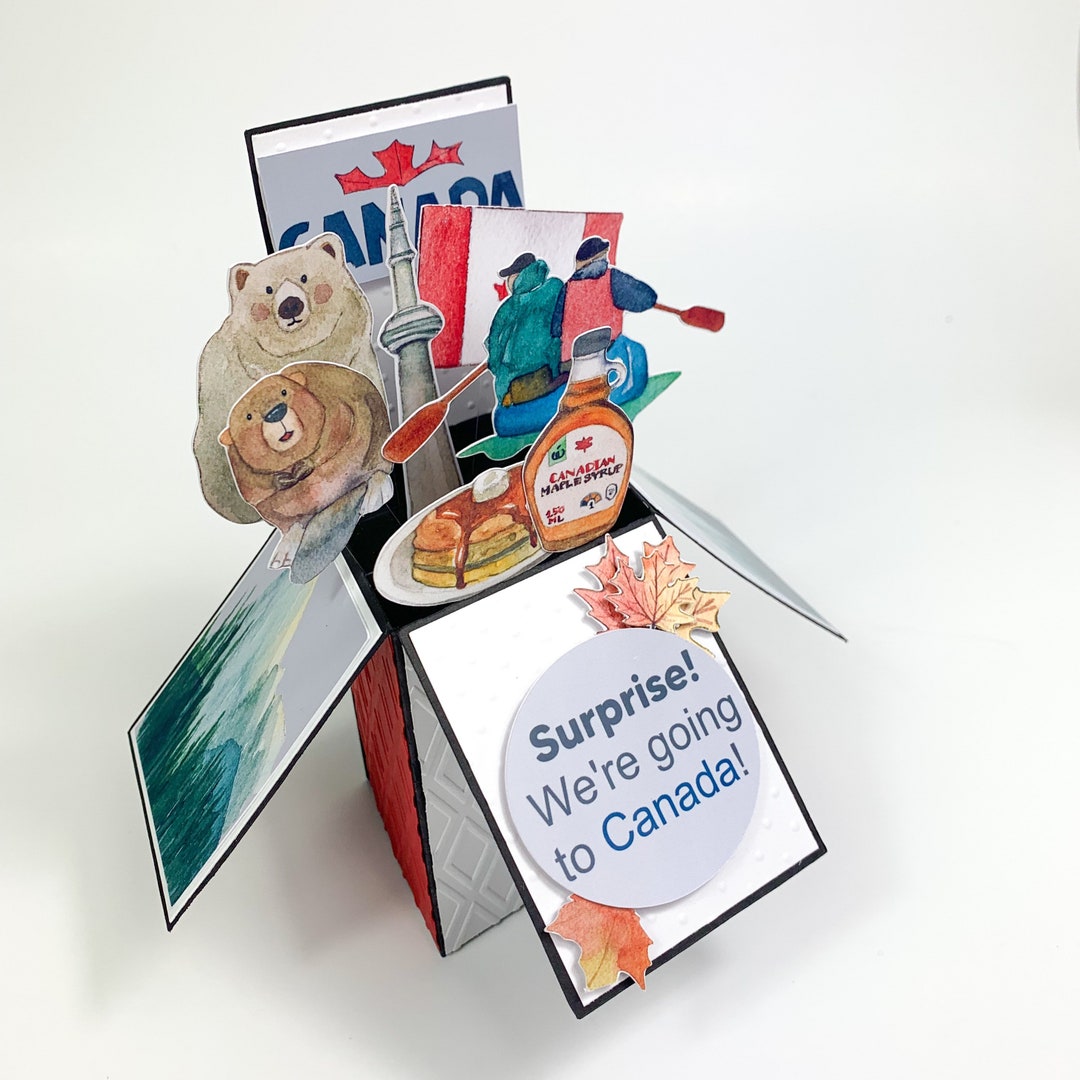 Canada Travel Reveal Pop up Card, Pop up Card Canada, Travel Reveal ...